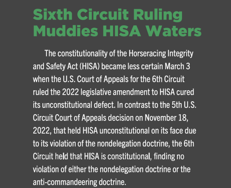 Sixth Circuit Ruling Muddies HISA Water - Sacopulos Law Firm | Terre ...
